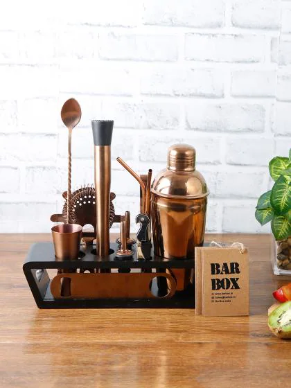 BarBox - Home Bartending Kit with Stand (Rose Gold) (13pcs Bar set ...