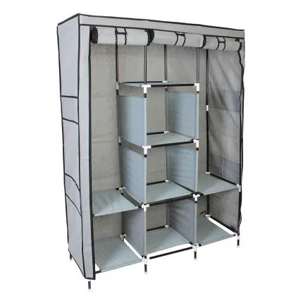 Grey Plastic Portable Foldable Wardrobe Almirah - JioMart