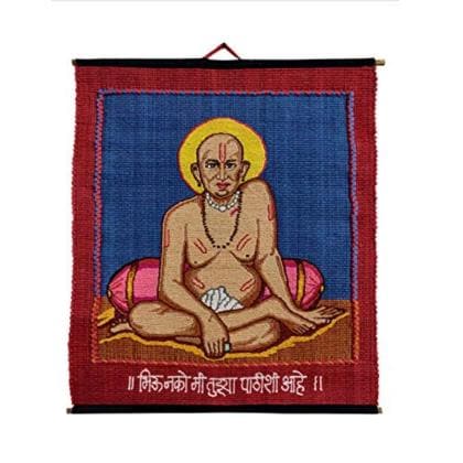 VARUNAVI Handloom Shri Swami Samarth Maharaj Cotton Wall Hanging Decor ...