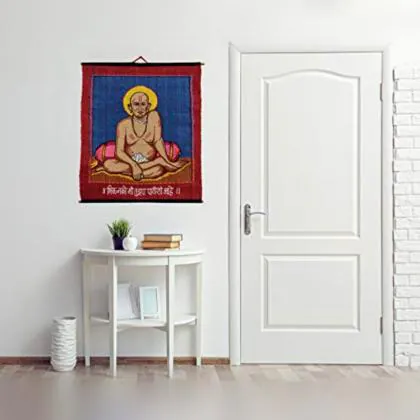 VARUNAVI Handloom Shri Swami Samarth Maharaj Cotton Wall Hanging Decor ...