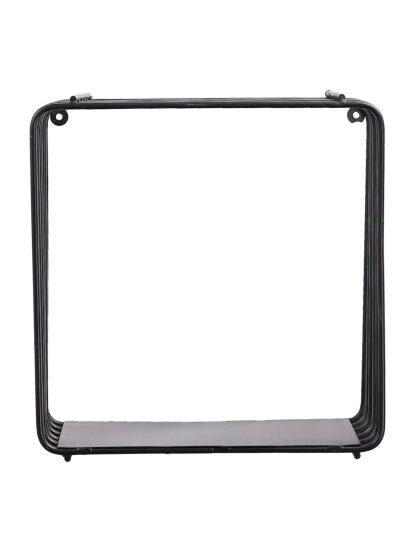 Home Sparkle Black Iron Square Design Wall Mounted Floating Shelves ...