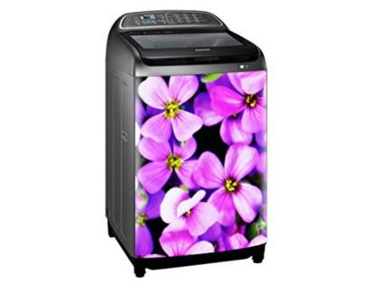 Divinedesigns Multicolor Vinyl Purple Lui Flowers Washing Machine ...