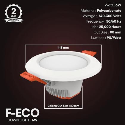 Fybros Natural White F-Eco Ceiling Junction Box Indoor Led Lights For ...