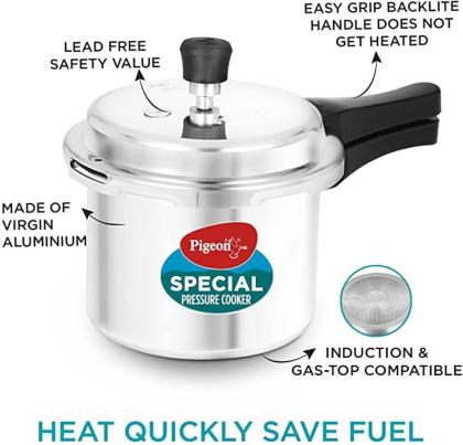 Pigeon By Stovekraft Silver Aluminium Combo Induction Base Outer Lid ...