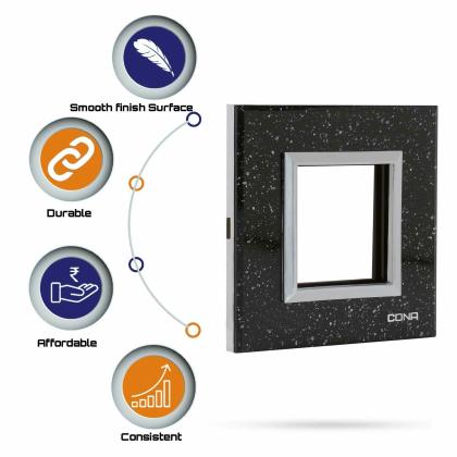 CONA 14908 Platinum Hi Glass Horizontal 8 ModularPlate with Base Frame ...