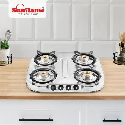 Sunflame Optra Stainless Steel 4 Brass Burner Gas Stove - JioMart
