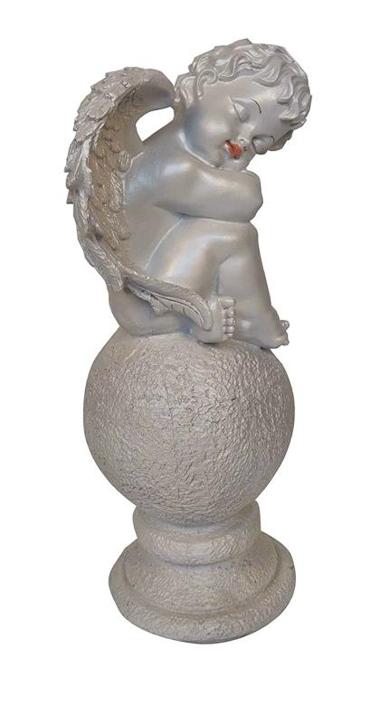 Wonderland Grey Angel On Ball Statue - Big - JioMart