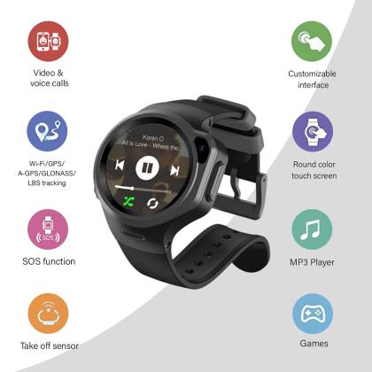 WatchOut Wearables Next-Gen Space Grey 1.39 Inch Black Smartwatch For ...