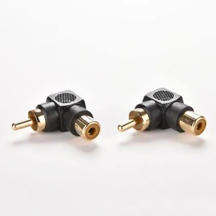 fdealz RCA Male to Female 90 Degree Connectors Right Angle Plug ...