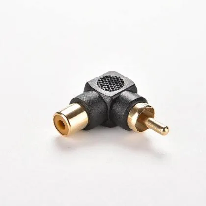 fdealz RCA Male to Female 90 Degree Connectors Right Angle Plug ...