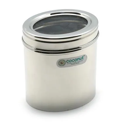 Coconut Oval Stainless Steel Canister with See Thru Lid 1200 ml (E22 ...