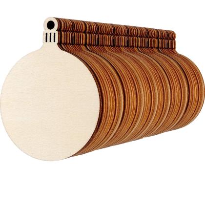 Decor Kafe Blank Round Wood Christmas Ornaments Hanging Kid DIY Crafts ...