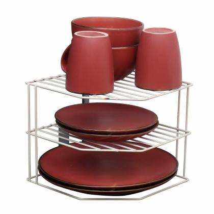 Livzing 3-Tier kitchen steel corner shelf dish rack countertop stand ...