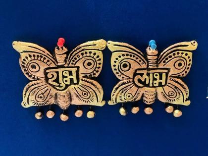 Kraftlik Handicrafts Terracotta Shubh Labh Hanging Board Shubh Labh ...