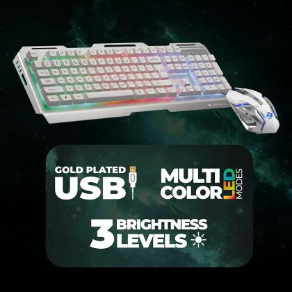Zebronics Zeb-Transformer Gaming Keyboard and Mouse Combo (White) - JioMart