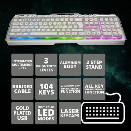 Zebronics Zeb-Transformer Gaming Keyboard and Mouse Combo (White) - JioMart