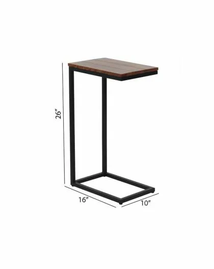AVA DESIGNZ Brown And Black Metal C Shape Table (40. 2 x 25. 4 CM) - JioMart
