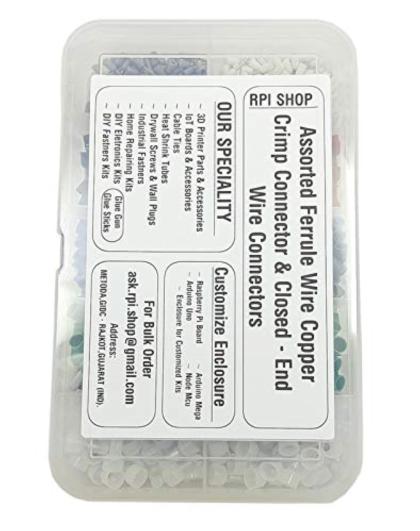 Rpi Shop Copper Ferrule Wire Copper Crimp Connector And Closed (Pack Of ...