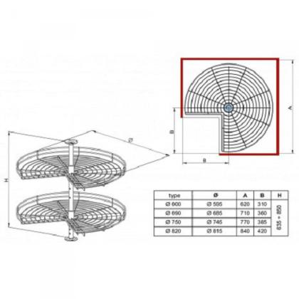 LeAves Stainless Steel Modular Kitchen Corner Storage Carousel Basket 2 ...