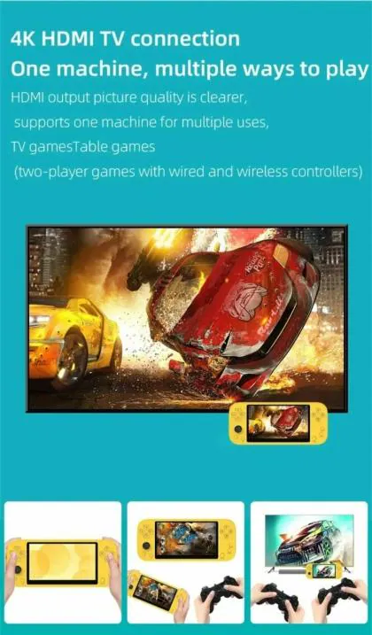 DKD X20 Handheld Arcade Retro HD Video Game Player 8GB Built Game with ...