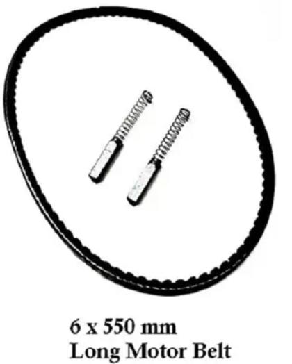 ZENITH Motor Belt and Carbon Black 6 X 550 mm 2 Belt 4 Carbon set for ...