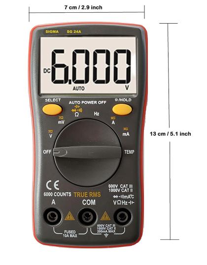 Sigma Instruments True Rms 24A Digital Multimeter with Calibration ...