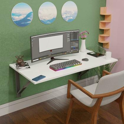 CMPAL Modern Portable White Rectangular Solid Metal Wall Mounted Study ...