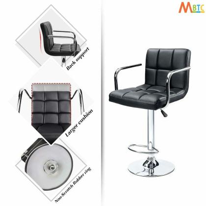 MBTC Cadbury Handrest Kitchen Cafeteria Bar Stool Chair in Black - JioMart