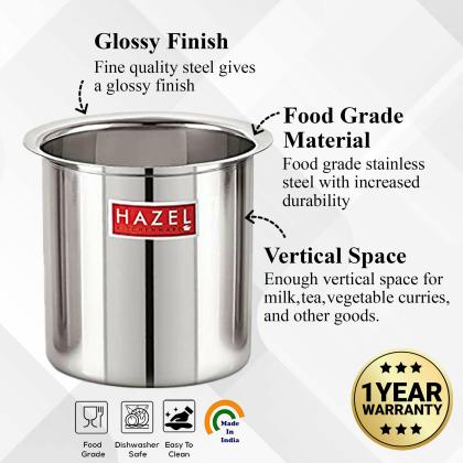 HAZEL Steel Milk Pot with Lid | Stainless Steel Milk Boiler Container ...