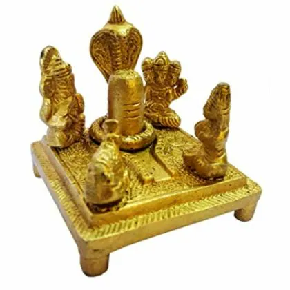 GURU JEE Brass Statue Shiva Lingam with Shiv Family MATA Parvati Holy ...