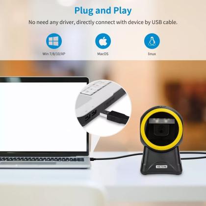 Netum NT-2055M 1D, 2D QR Code, Desktop Barcode Scanner Capture Barcodes ...