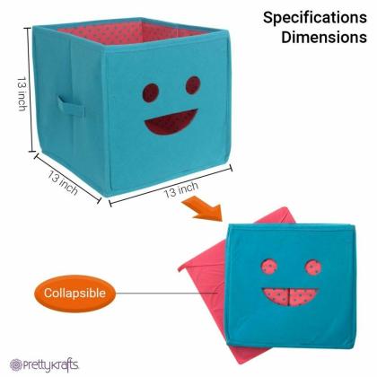 PrettyKrafts Smiley Emoticon Multiutility Storage Box, Toy Organizer ...