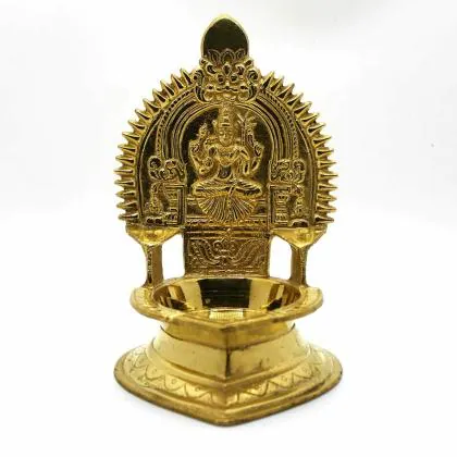 Saradha Metals Brass Kamakshi Kamatchi Devi Maa Oil Lamp Diya Deepam ...