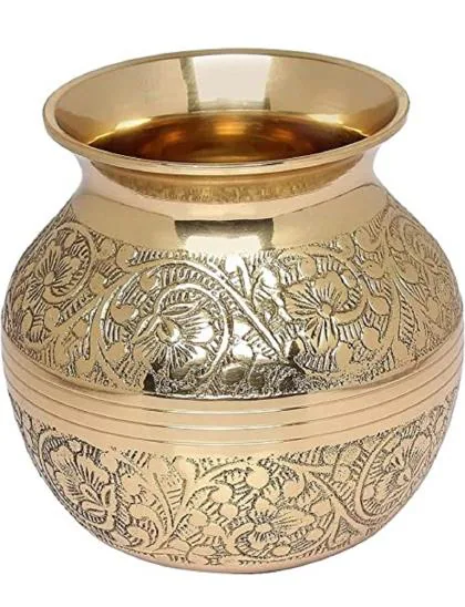 Mkd2 Rise Brass Embossed Pooja Kalash 300 ml - JioMart