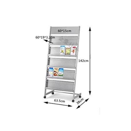 Abaj Metal Silver Folding Catalogue Magazine Portable Brochure Stand ...