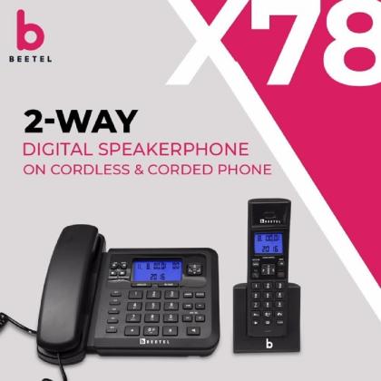 Beetel X78 Black Cordless Landline Phone - JioMart