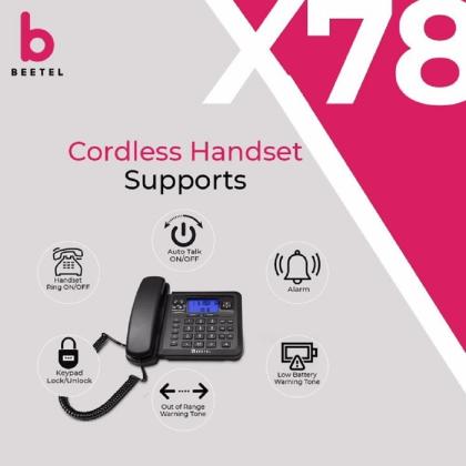 Beetel X78 Black Cordless Landline Phone - JioMart