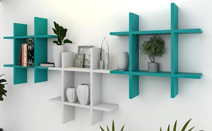 Amaze Shoppee Multicolor EngineeMulticolor Wood Wall Shelves (Set Of 3 ...