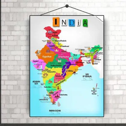 Ekdali Multicolor Learning India Map States, Capitals and Monuments for ...