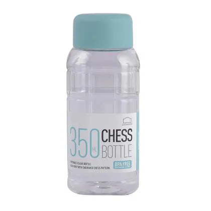 Lock & Lock Plastic Chess Water Bottle With Blue Lid, Transparent (350 ...