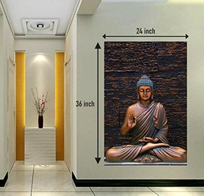 Divinedesigns Multicolor Vinyl Gautam Buddha Brown Sticker - JioMart