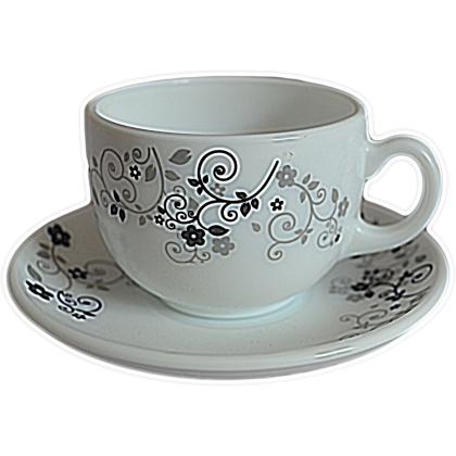 LAOPALA Pack of 6 Ceramic LA Opala Iris Mystrio Black Tea & Coffee Cup ...