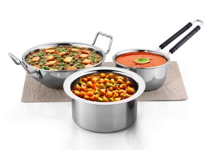 Kitchen Krafts Stainless Steel Induction Cookware Set 3 pcs - JioMart