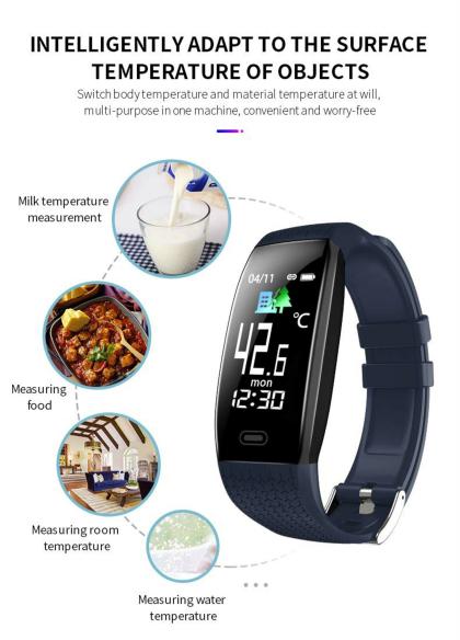 Wearfit SPO2 and Body Temperature Tracker Inch Black Health Plus Pro ...