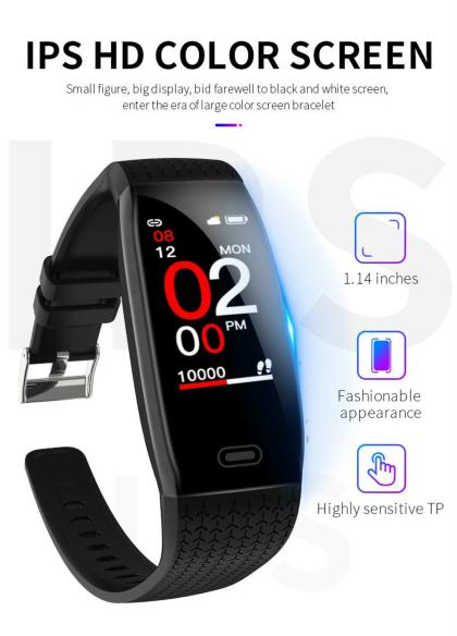 Wearfit SPO2 and Body Temperature Tracker Inch Black Health Plus Pro ...