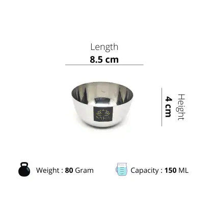 Nyra Stainless Steel Vegetable Serving Curry Dal Bowls Katori Set of 6 ...