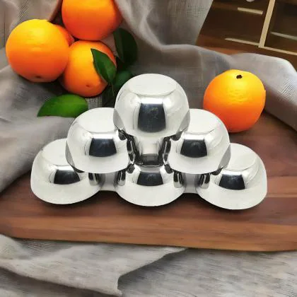 Nyra Stainless Steel Vegetable Serving Curry Dal Bowls Katori Set of 6 ...