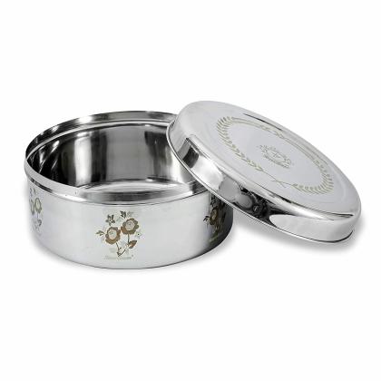 Stardom Stainless Steel Shaped Roti Dabba with Lid 2100 ml - JioMart
