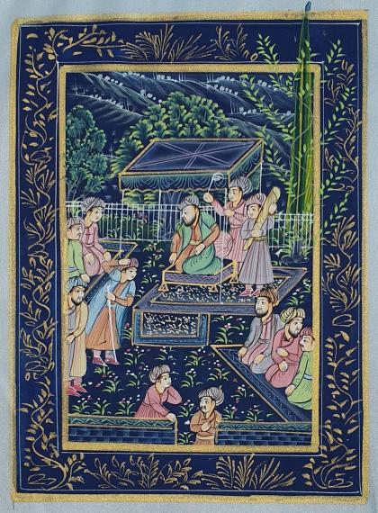 Hanish Arts & Crafts Multicolour Mughal Art Handmade Painting On Silk ...