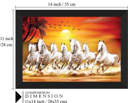 saf 7 Running horses Vastu UV textured Digital Reprint 14 inch x 11 ...